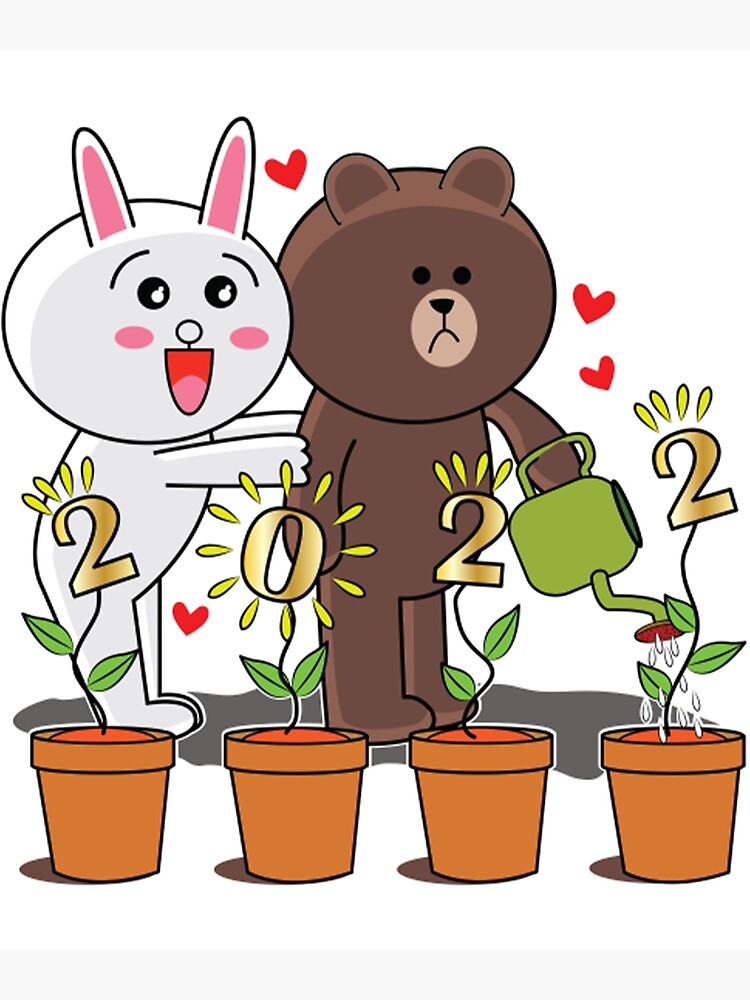 "Bunny Rabbit - Brown Bear Cony Bunny Rabbit New Year 2022" Poster for ...
