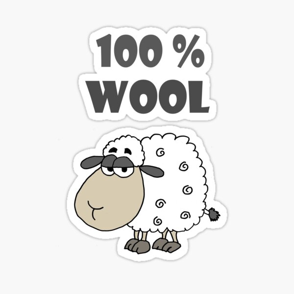 "Funny Cool Sheep Cartoon is 100 Percent Wool" Sticker for Sale by ...