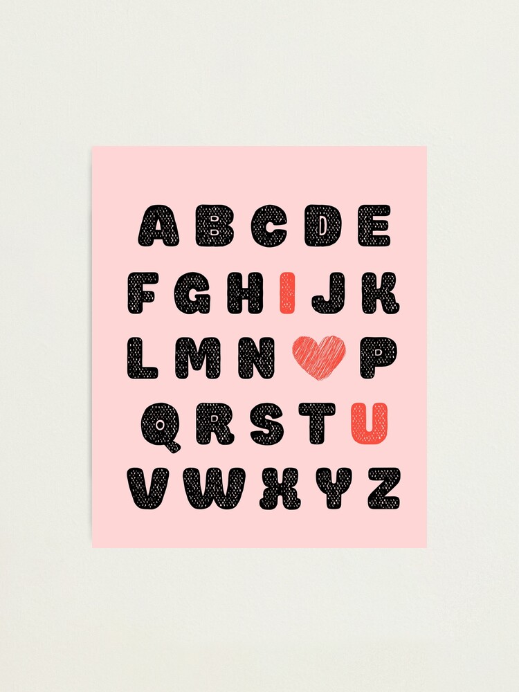 Lámina fotográfica «Alfabeto del día de San Valentín ABC Te amo ...