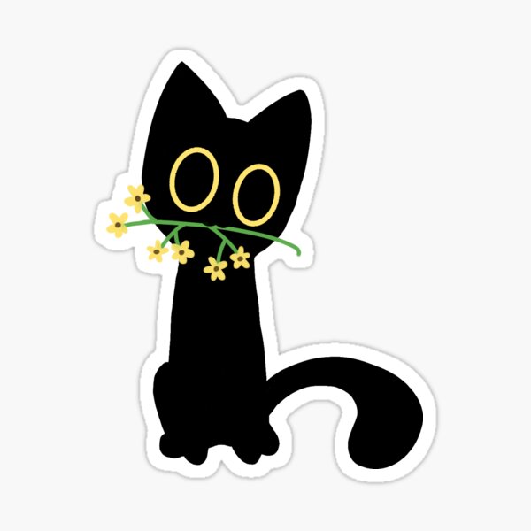 "Cat Giving you Flowers" Sticker by VeraStudios712 | Redbubble