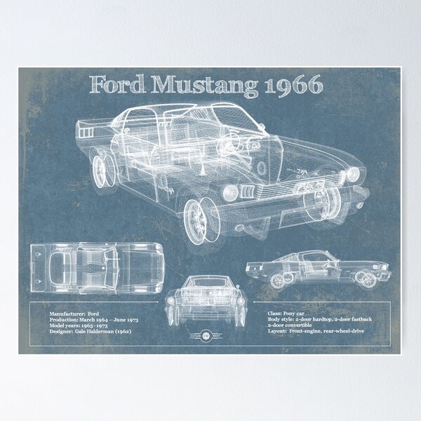 "Ford Mustang 1966" Poster for Sale by Tomraze | Redbubble