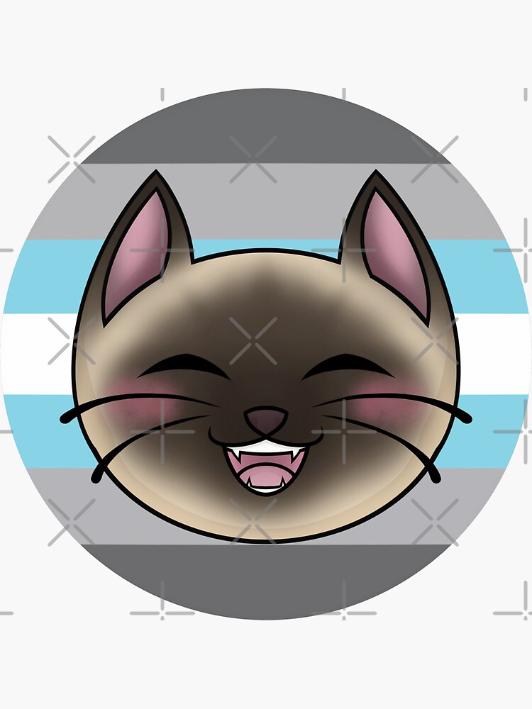 "Demiboy Pride Pin - Siamese Cat" Sticker for Sale by BlueJayArts04 ...