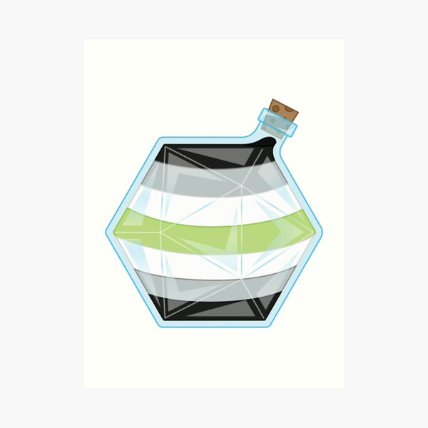 D20 Agender Pride Flag Potion Bottle Art Print For Sale By