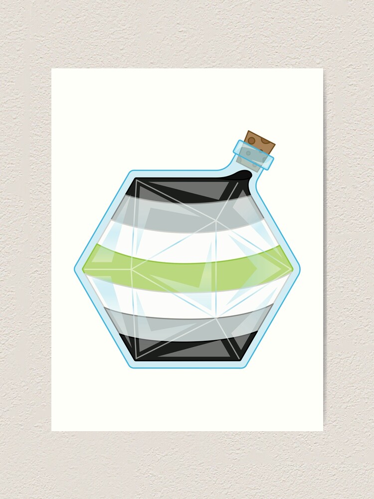D20 Agender Pride Flag Potion Bottle Art Print For Sale By