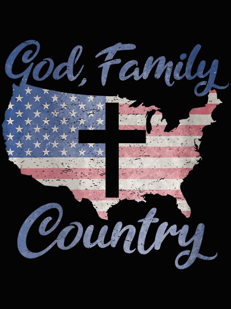 "Womens God Family Country Christian Cross American Flag Love Jesus ...
