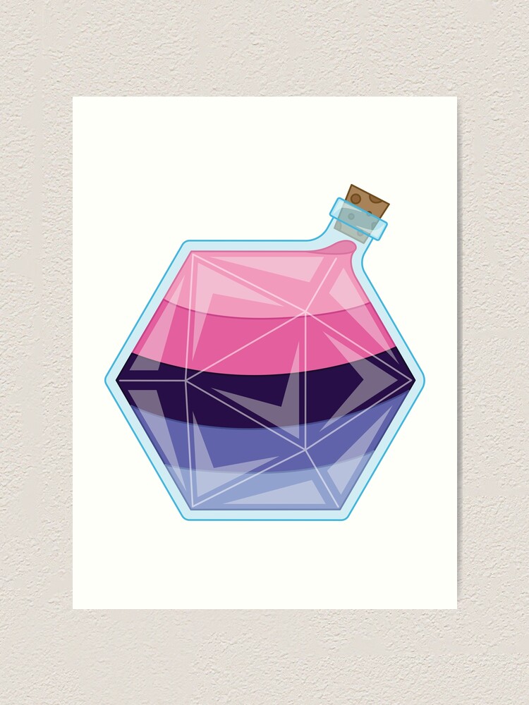 D20 Omnisexual Pride Flag Potion Bottle Art Print For Sale By