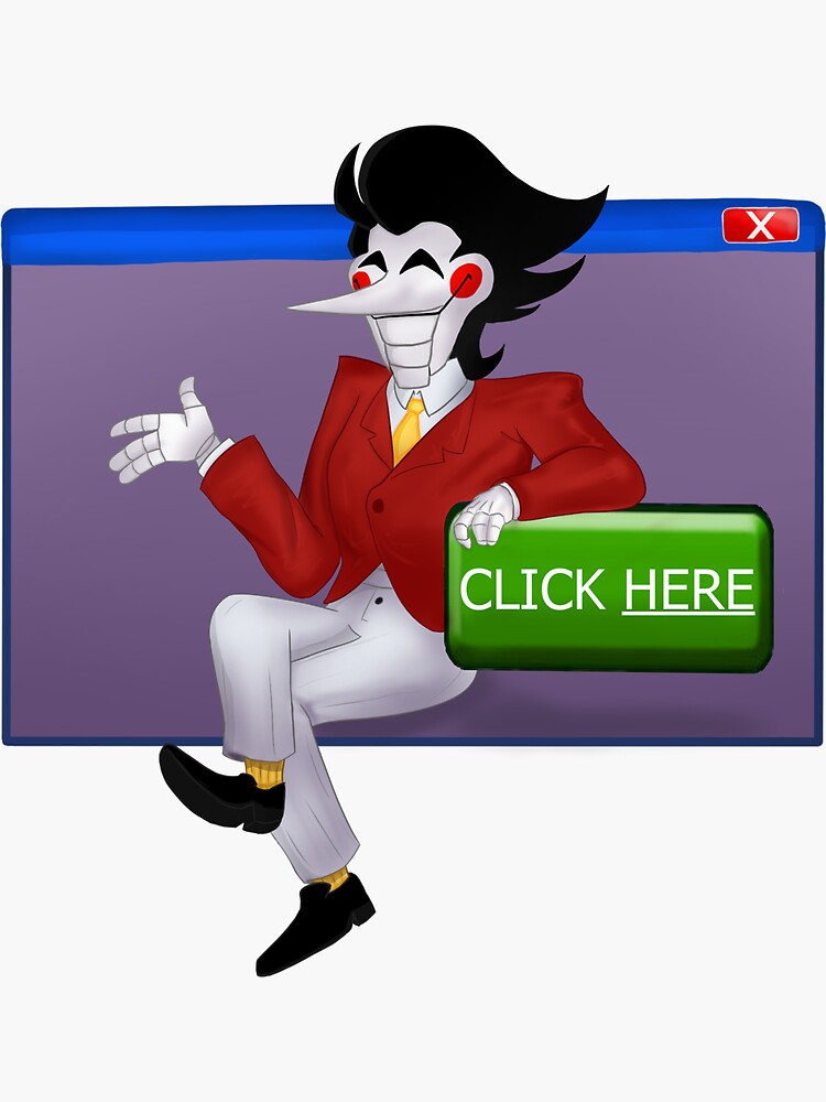 "Big shot Spamton pop up" Sticker for Sale by Mischief7x | Redbubble