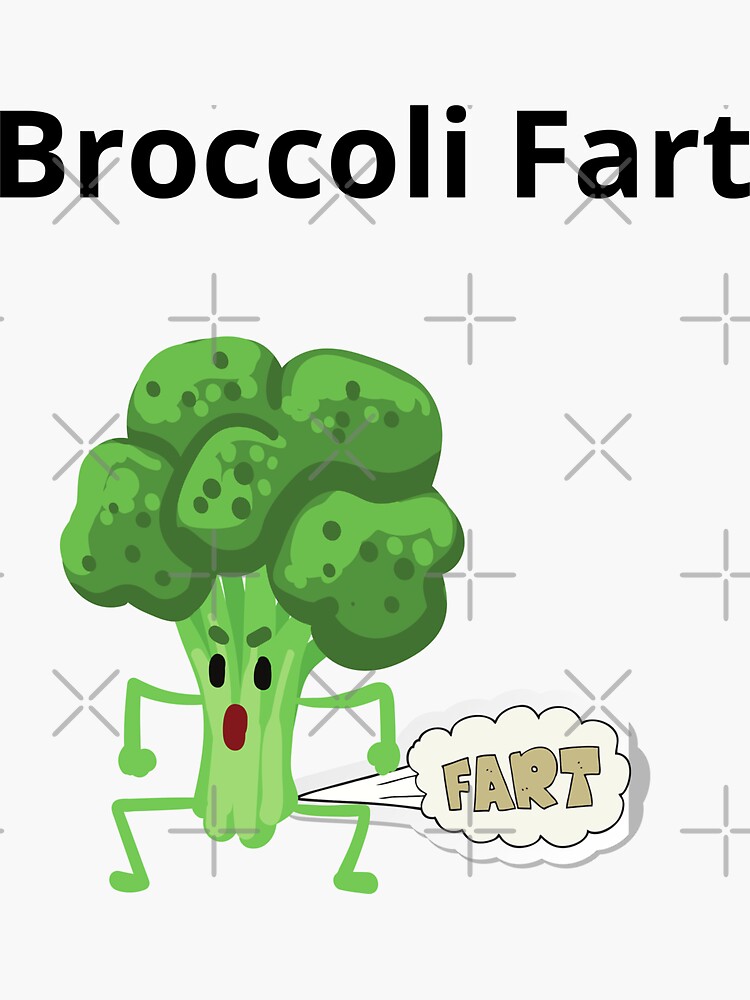 "Broccoli Fart (BLK)" Sticker for Sale by SPDguy | Redbubble