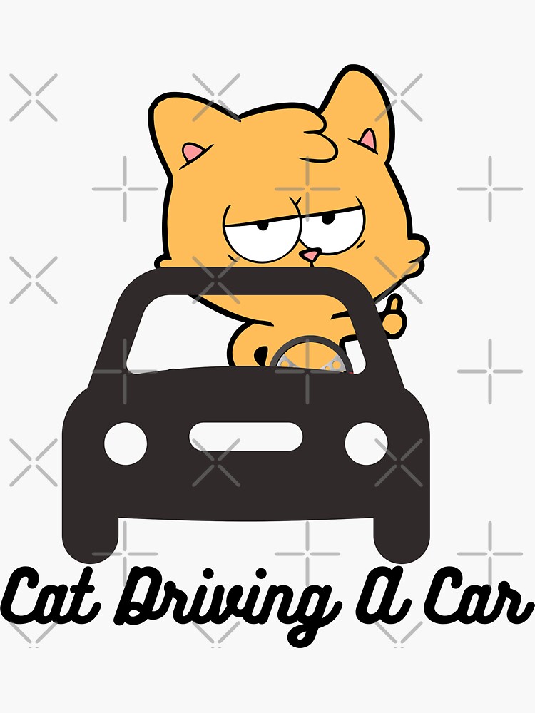 "Cat Driving A Car" Sticker for Sale by zoozaa | Redbubble