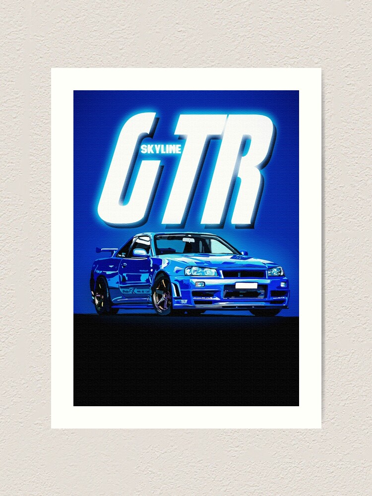 "nissan skyline GTR R34 jdm retro cars" Art Print for Sale by kadposter ...