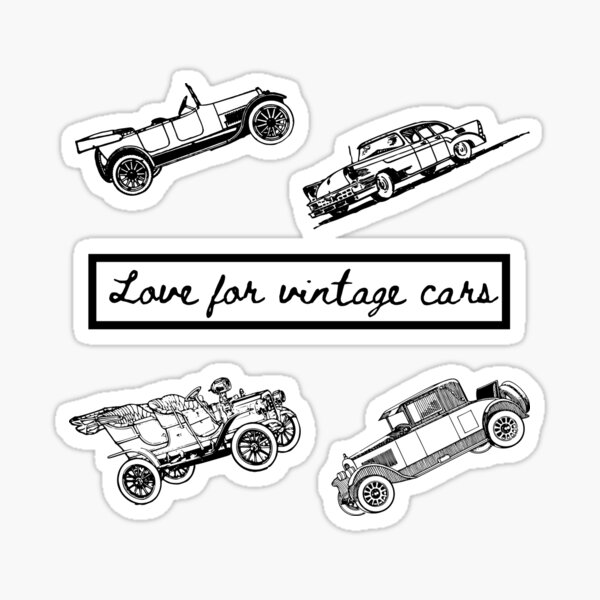 "Vintage car collection design for vintage car lovers " Sticker for ...