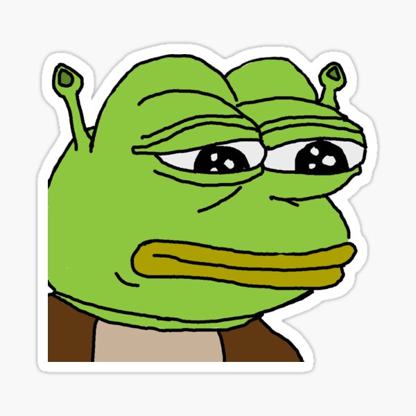 "Shrek Pepe Sticker" Sticker by MartinMikolajek | Redbubble
