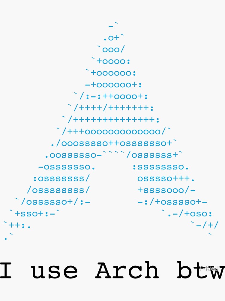 "Arch ASCII" Sticker for Sale by T-Kied | Redbubble