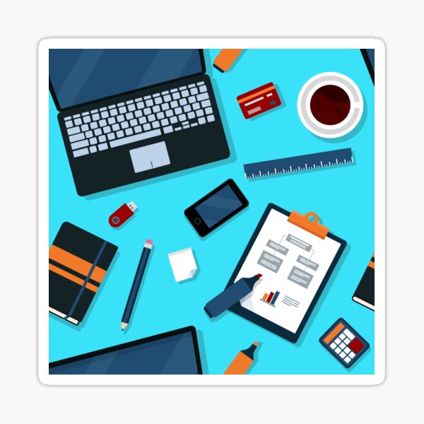 "Office Seamless Pattern with Office Elements" Sticker for Sale by ...