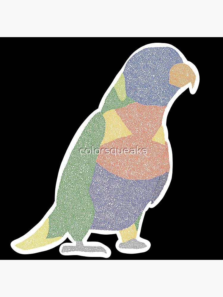 "Rainbow Lorikeet single line drawing" Photographic Print for Sale by ...