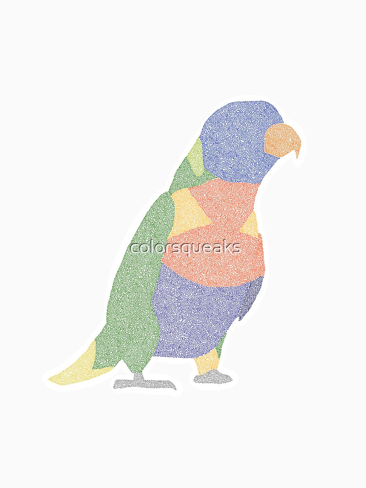 "Rainbow Lorikeet single line drawing" T-shirt by colorsqueaks | Redbubble