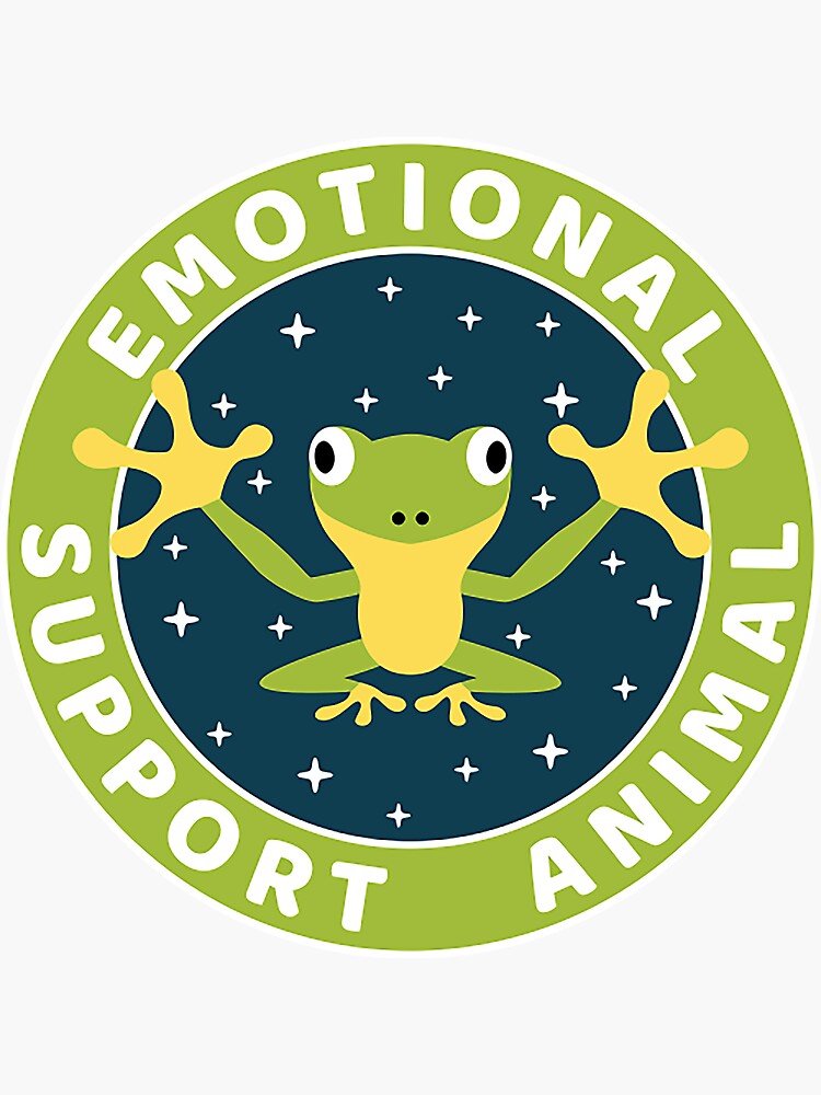"Frogs Emotional Support Animal " Sticker by PaysFulla200 | Redbubble