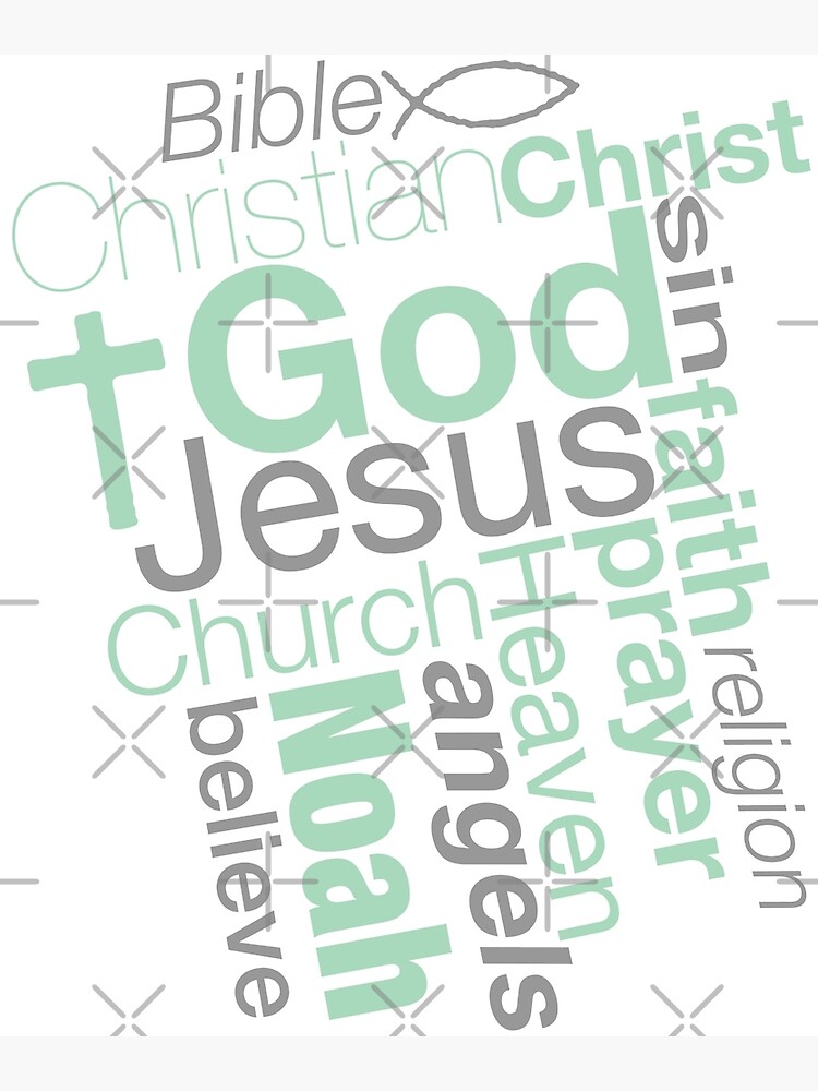 "Christian Religious Typography Word Art Jumble" Canvas Print by ...