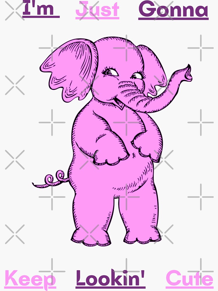 "Cute pink elephant " Sticker by SamXDesigns | Redbubble
