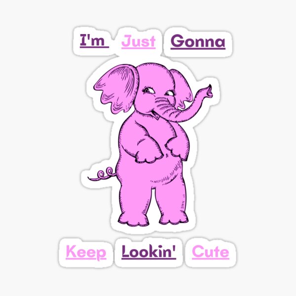 "Cute pink elephant " Sticker by SamXDesigns | Redbubble