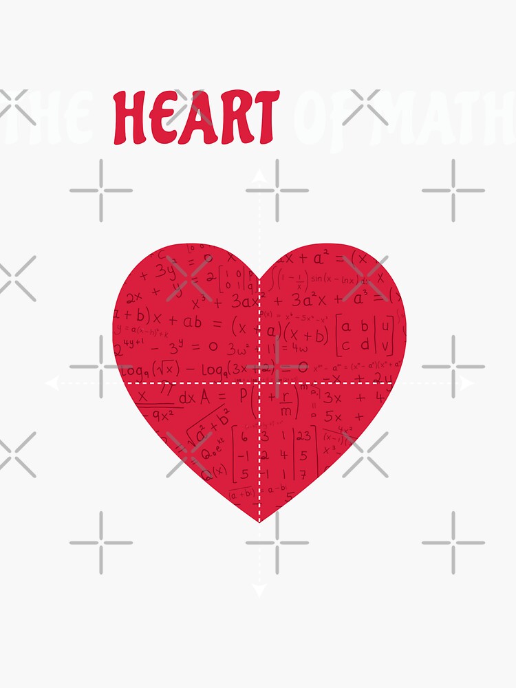 Pegatina «El corazón de las matemáticas Día de San Valentín Matemáticas ...