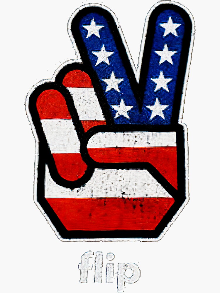 "FLIP Flag American" Sticker for Sale by shopJiJic | Redbubble