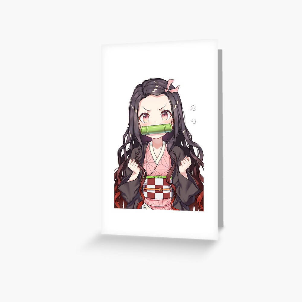 "nezuko ( Kimetsu No Yaiba )" Greeting Card by ibrahim104 | Redbubble
