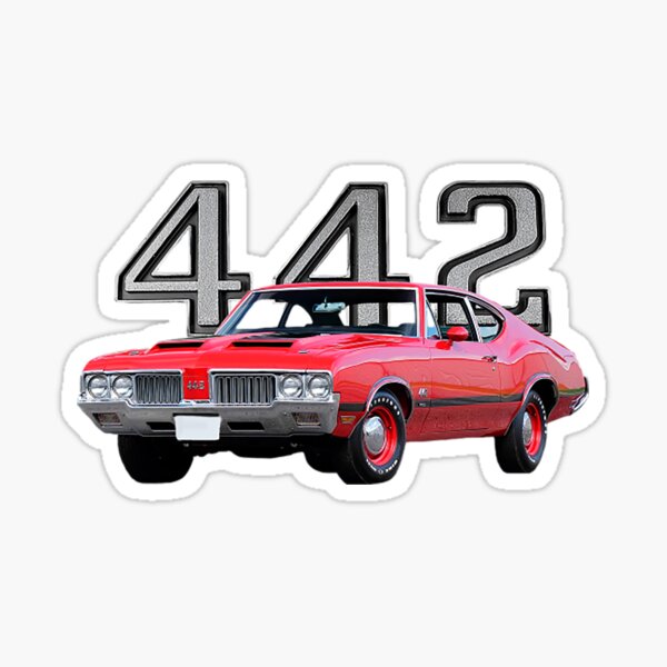 "Olds 442 T-Shirt1970 Olds Cutlass 442 on front and back" Sticker for ...