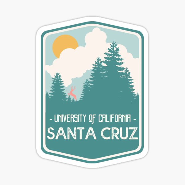 "UCSC Santa Cruz Forest with Deer (yassified) Sticker " Sticker for ...