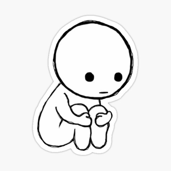 "Sad Cartoon Drawing" Sticker by Raveans | Redbubble