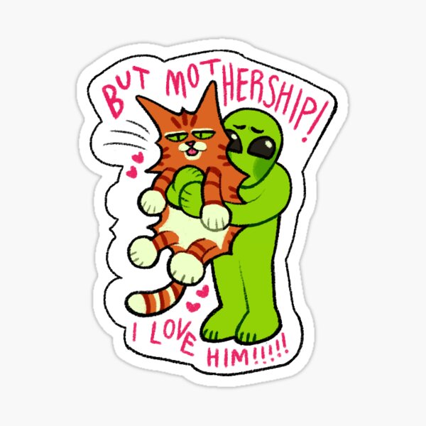"An Alien and Their Cat Sticker - Orange Tabby" Sticker for Sale by ...
