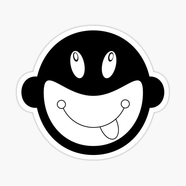 "Happy Black White" Sticker by tmsarts | Redbubble