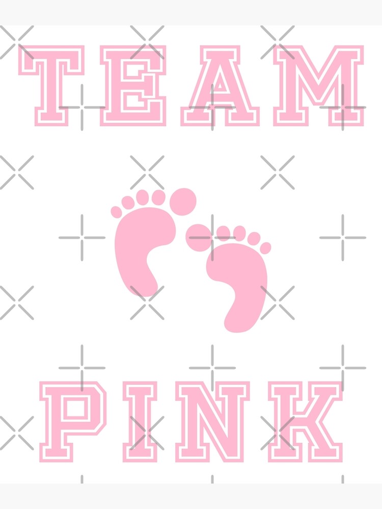 "Team Pink Girl Mom Baby Shower Gender Reveal Party Cute Funny Gift ...
