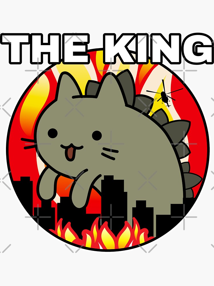 "The King Cat monster Neko Kaiju" Sticker by GlanceCat | Redbubble