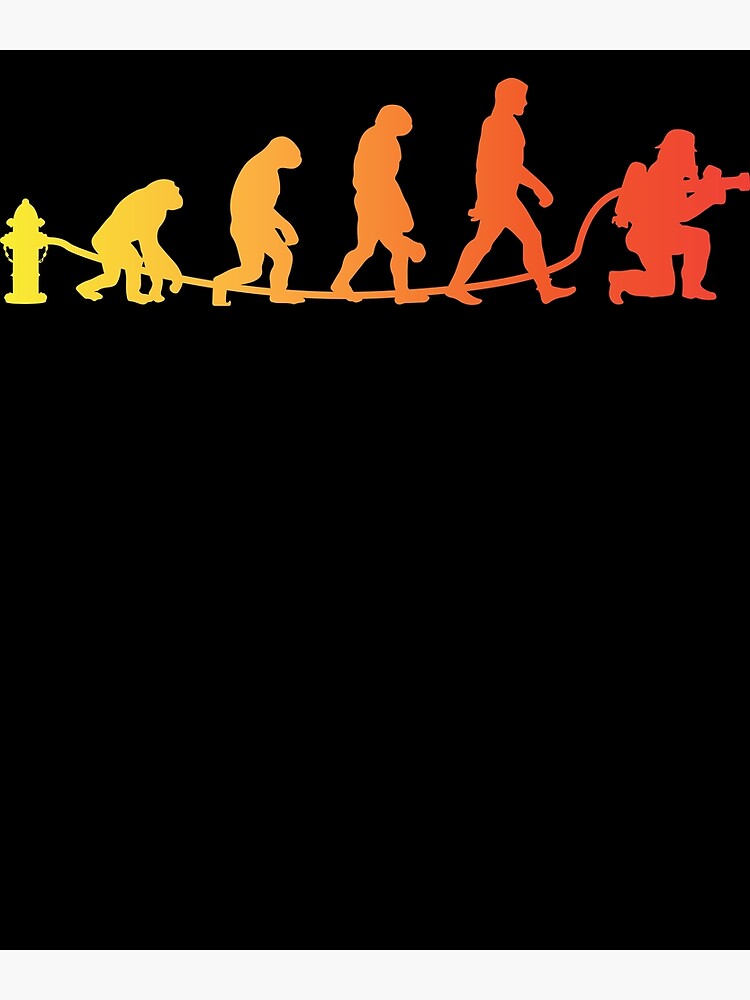 "Firefighter Evolution Volunteer Fire Department Kids Men" Poster by ...