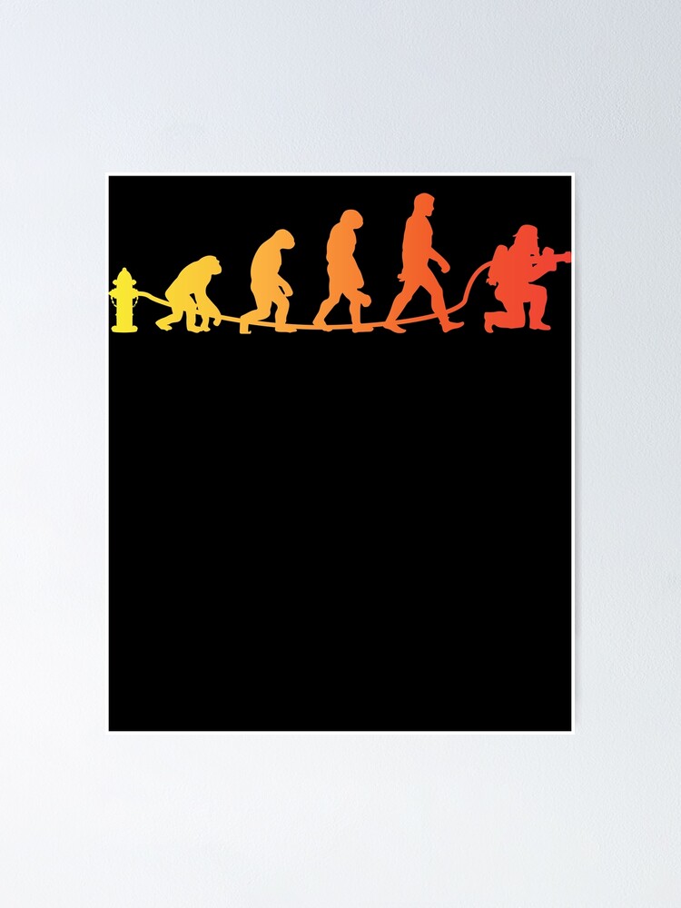 "Firefighter Evolution Volunteer Fire Department Kids Men" Poster by ...