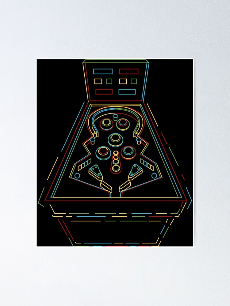 "Pinball Machine Retro Pinball Arcade Vintage Gamer" Poster by ...