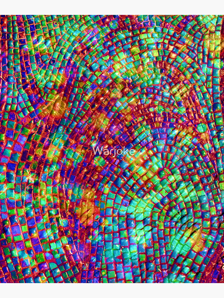 "Trippy Rainbow Tiles abstract art" Sticker for Sale by Warjoke | Redbubble