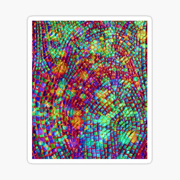 "Trippy Rainbow Tiles abstract art" Sticker for Sale by Warjoke | Redbubble
