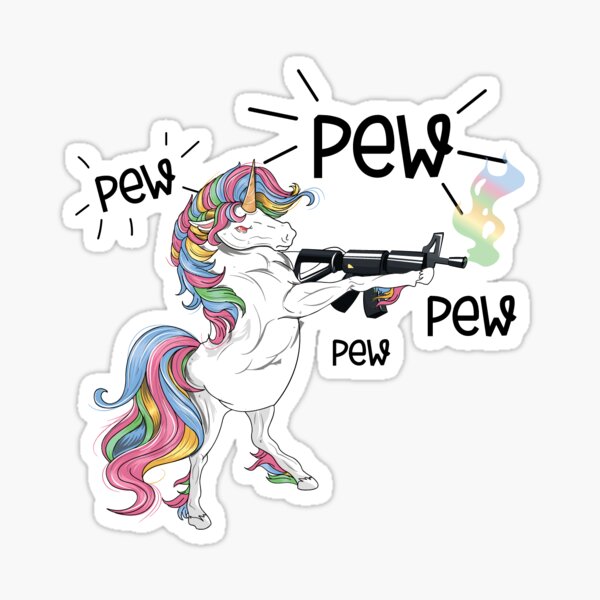 "Unicorn Pew Pew - Funny Unicorn" Sticker for Sale by lounis34 | Redbubble