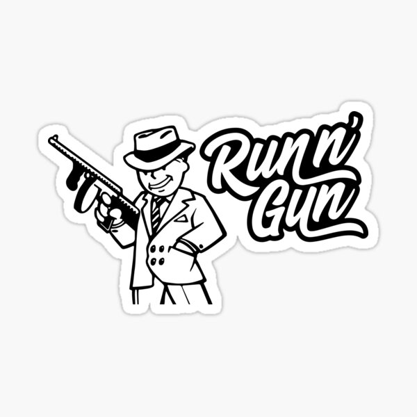 "Run and Gun" Sticker for Sale by two4six | Redbubble
