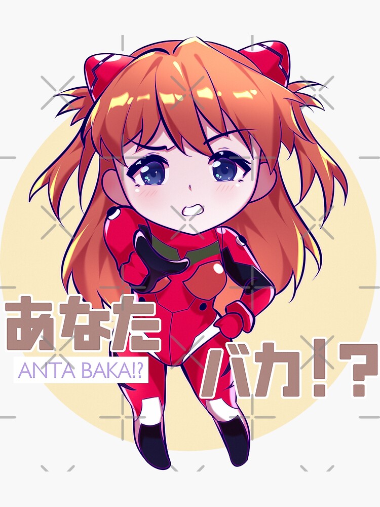 Pegatina «Anta Baka!? Asuka Langley Sohryu Sticker Chibi from ...