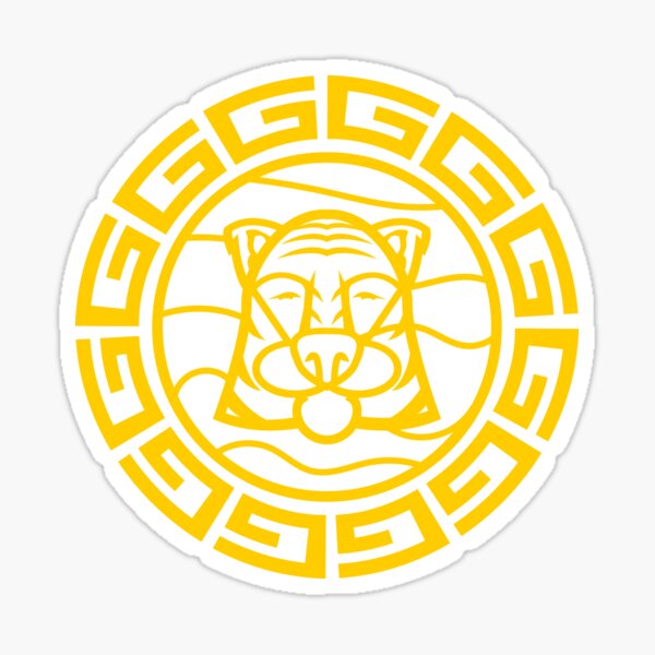"Golden yellow emblem year of the tiger" Sticker for Sale by ...
