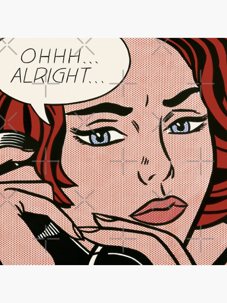 "Roy Lichtenstein's Ohhh...Alright... (1964)" Sticker for Sale by ...