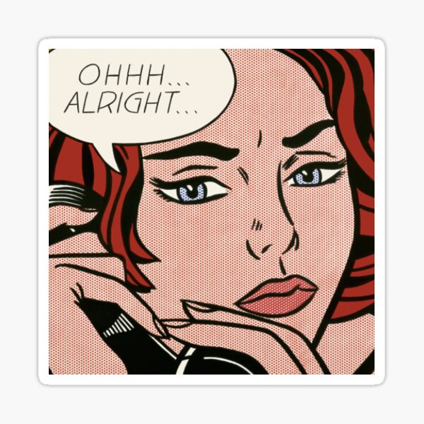 "Roy Lichtenstein's Ohhh...Alright... (1964)" Sticker for Sale by ...