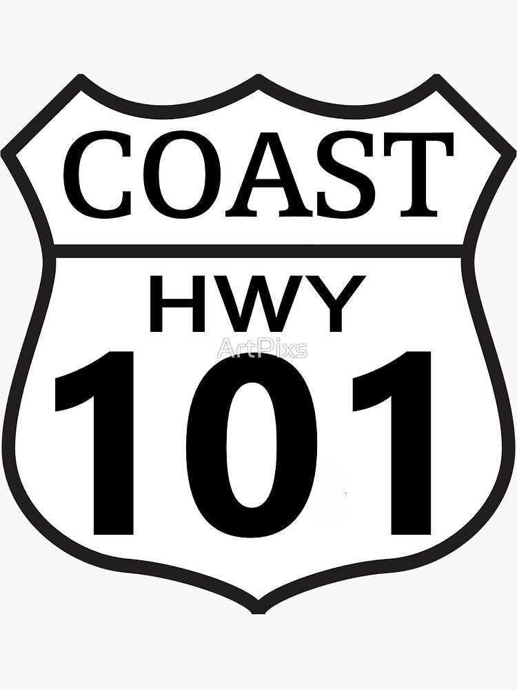 "California Coast Hwy 101" Sticker for Sale by ArtPixs | Redbubble
