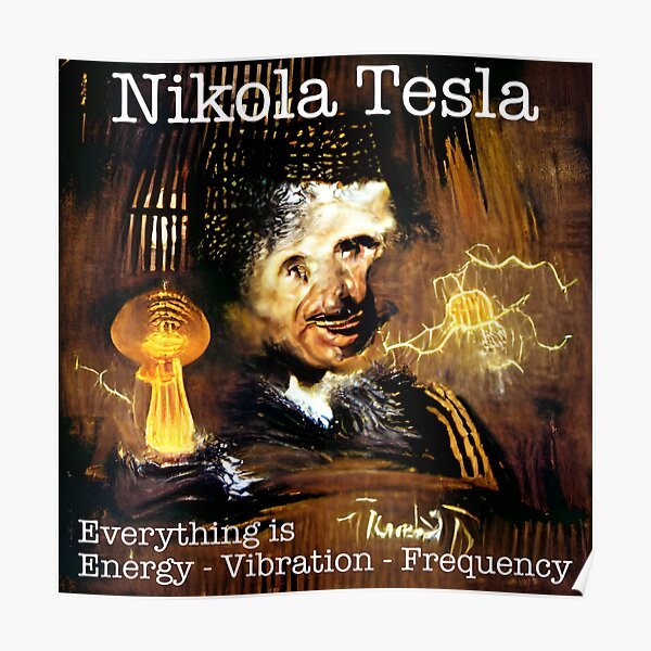 "Nikola Tesla - Energy, vibration, frequency" Poster for Sale by ...