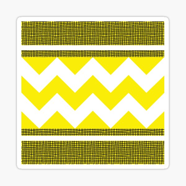 "Geometric Zig Zag Texture Pattern White and Mustard Yellow" Sticker ...