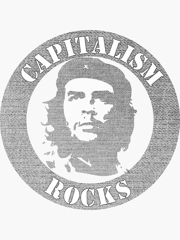"Che Guevara Capitalism Rocks Fabric Design" Sticker for Sale by ...