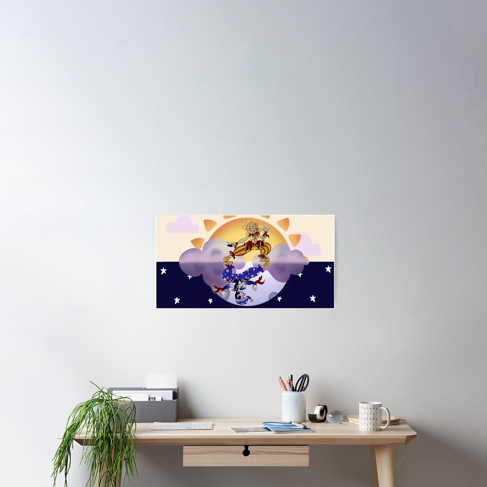 "Sun and Moon FNAF Security Breach" Poster by be-yourself-art | Redbubble